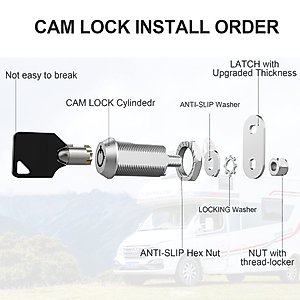 3 Pack Cabinet Locks with Keys, 5/8" Cam Locks Keyed Alike, RV Storage Lock for RV Compartment Door Mailbox Toolbox Locks Replacement Set, Chrome