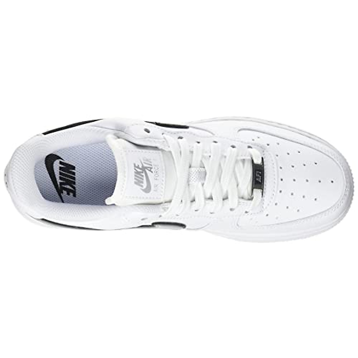 Nike Women's Air Force 1 '07 ESS White/Metallic Silver-Black Size 6.5