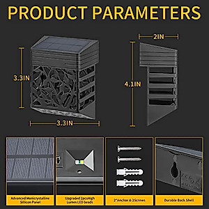 EGOBOO Solar Deck Lights for Stairs Outdoor Waterproof Led,6 Pcak Color Glow Fence Lights Solar Powered,Universal Front Yard Garden Pool Wall Wtep Post Mailbox Patio Landscape Lamps (Black)