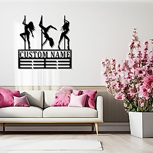 Custom Pole Dancing Medal Holder Light, Personalized Pole Dancer Name Medal Hanger, Pole Dancing Medal Display Awards Sign, Pole Dancer