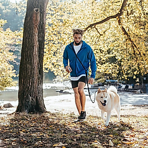 Tiesenci Hands Free Dog Leash Crossbody 8' 9-in-1 Waist Leash for Dog Walking Adjustable Waterproof Dog Leash for Swimming Running No Pull Dog Harness and Leash Set (Large, 20-120 lbs, Matte Black)