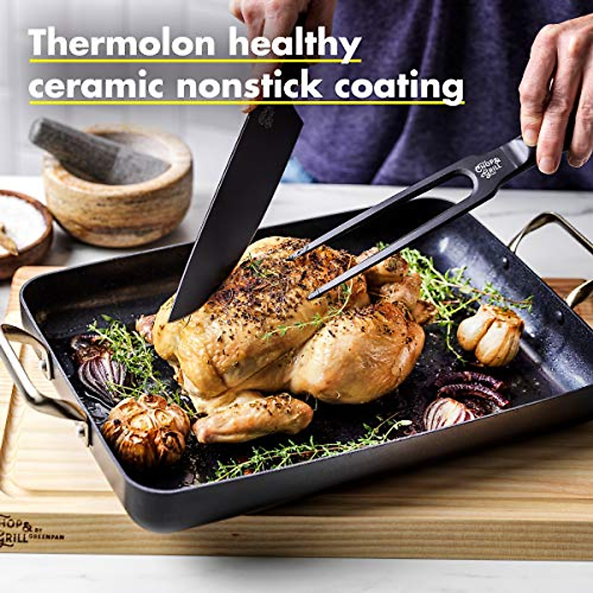 GreenPan Chop & Grill Chef's Knife & Chef's Fork Set