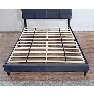Furniture of America Halifax Modern Storage Fabric California King-Size Bed with USB for Bedroom, Guest Room Bed, Gray