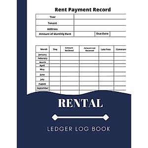 Rental Ledger Log Book: Property Management Rental Books for Landlords and Managers with Tenant Records, Rent Payment, Maintenance, and Renovation Log
