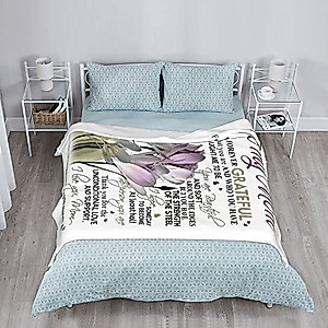 Flannel Blanket to My Mom from Daughter Son, I Love You Mom Blanket Birthday Gifts for Mom, Soft Couch Bed Throw Blanket to My Mom Fleece Blanket Soft Warm Bed Blanket Bed Flannel Throws 60x50 in