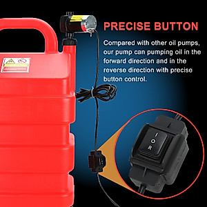 110V Automatic Gasoline Fuel Transfer Pump with Forward and Reverse Pumping, 2.3/3.7 GPM Portable Self-priming Fuel Oil Transfer Pump for Gasoline, Diesel, Kerosene, Biodiesel and More
