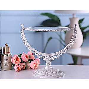 XPXKJ 7" Heart Shaped Mirror Tabletop Vanity Makeup Mirror with 3X Magnification DoubleSided Rotatable Dresser Mirror Bathroom Bedroom Dressing Beauty Mirror (HeartShaped, Beige)