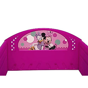 Delta Children Disney Minnie Mouse Plastic Sleep and Play Toddler Bed with Attached Guardrails