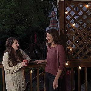 Beams S14 Bulb Solar LED Weatherproof Outdoor String Lights, 27 feet, Black