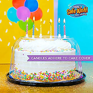 Make a Safe Wish! Spiral Birthday Candles and Candle Holders, 2.5" Colorful Candles, Safe Kids Birthday Party, Keep from Spreading Germs - 24 Candles, 24 Holders