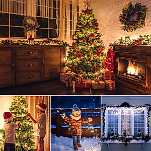 Qulist Christmas String Lights,105FT Connectable Fairy Twinkle Light 300 LED Indoor Lights with Remote[8 Modes & Waterproof],for Home Decoration, Patio Garden Wedding Party Warm White