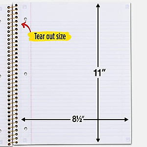 Five Star Spiral Notebook Plus Study App, 1-Subject, College Ruled Paper, 11" x 8-1/2", 100 Sheets, Design Will Vary (06348)