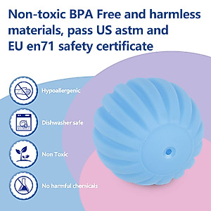 ROHSCE Baby Textured Multi Ball Set, 6pcs Colorful & Bright Child Touch Hand Ball Toy Infant Sensory Balls Massage Soft Ball, 6-12 Months Baby Learning Grasping Soft Sensory Toys for Kids Gift