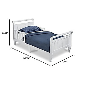 Delta Children Wood Toddler Bed Sleigh, Crib, White