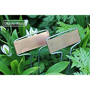 GardenMate 50-Pack Weatherproof Banner Copper Metal Plant Labels, Height 10.5", Label Area 2.5'' x 7/8''