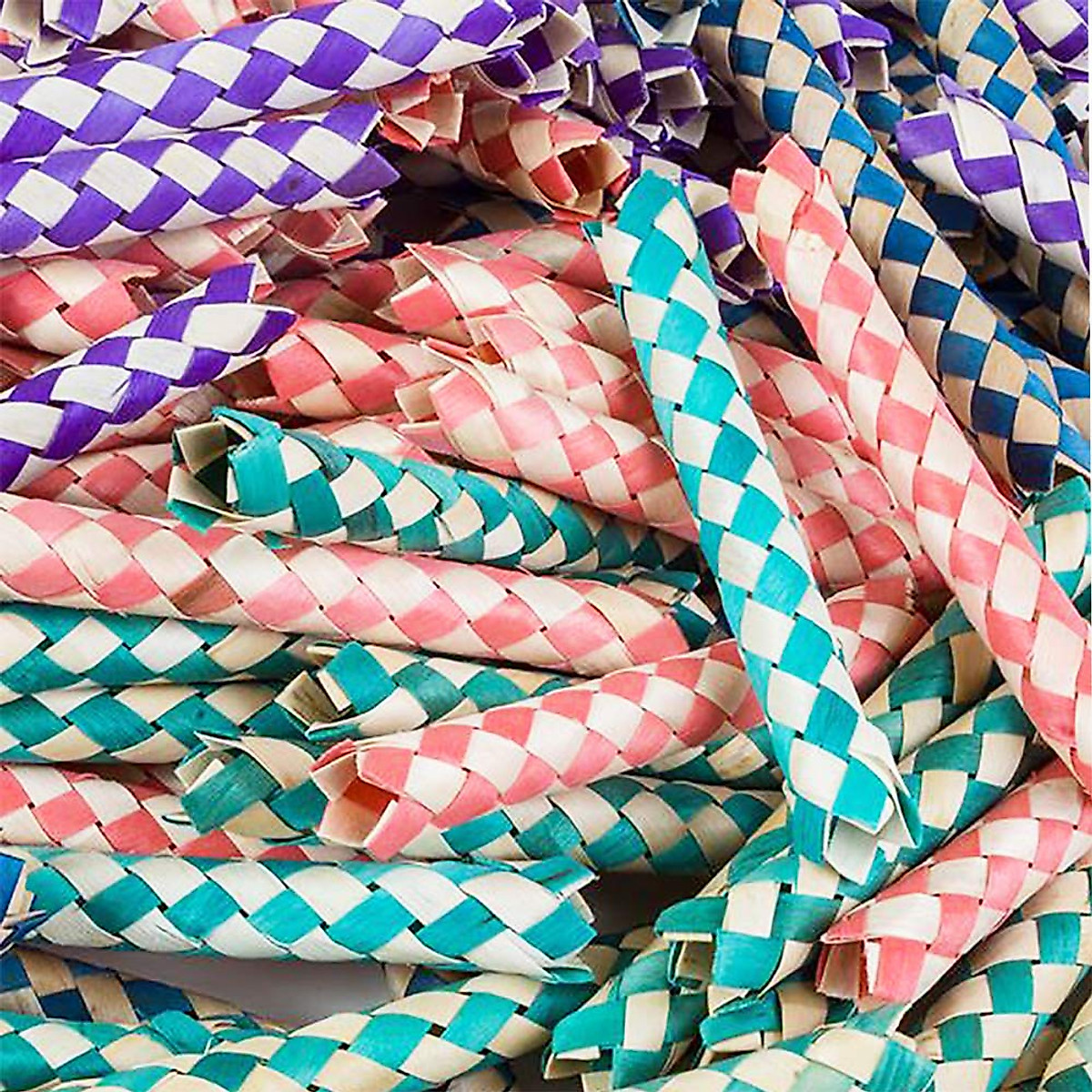 The Dreidel Company Classic Finger Traps, Chinese Bamboo Toys, Assorted Colors, 5" Inches (12-Pack)