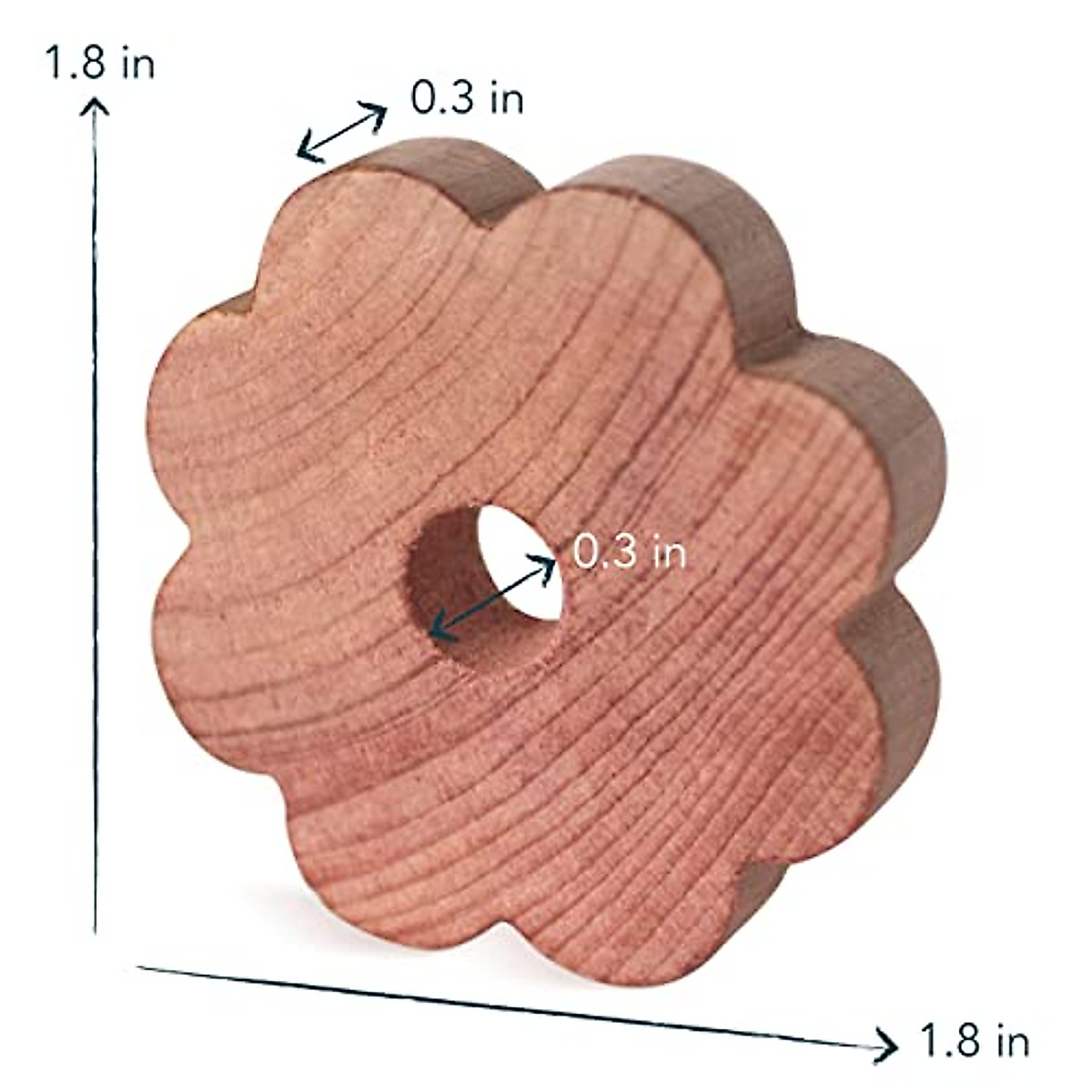 Cedar Wood Closet Freshener for Clothes Hangers: 30 Cedar Wood Flowers for Wardrobe Closet – Cedar Hangers – Wood Ring Pack – Closet Freshener LAVODIA