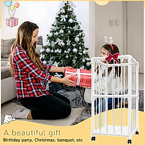 HAIDAIYA Extra Large Stuffed Animal Zoo Cage with Wheel, Stuffed Animal Storage Shelves Display, Plush Animal Storage Holder for Stuffed Animals, Playroom, Bedroom, Nursery, Kids Toy Storage Organizer