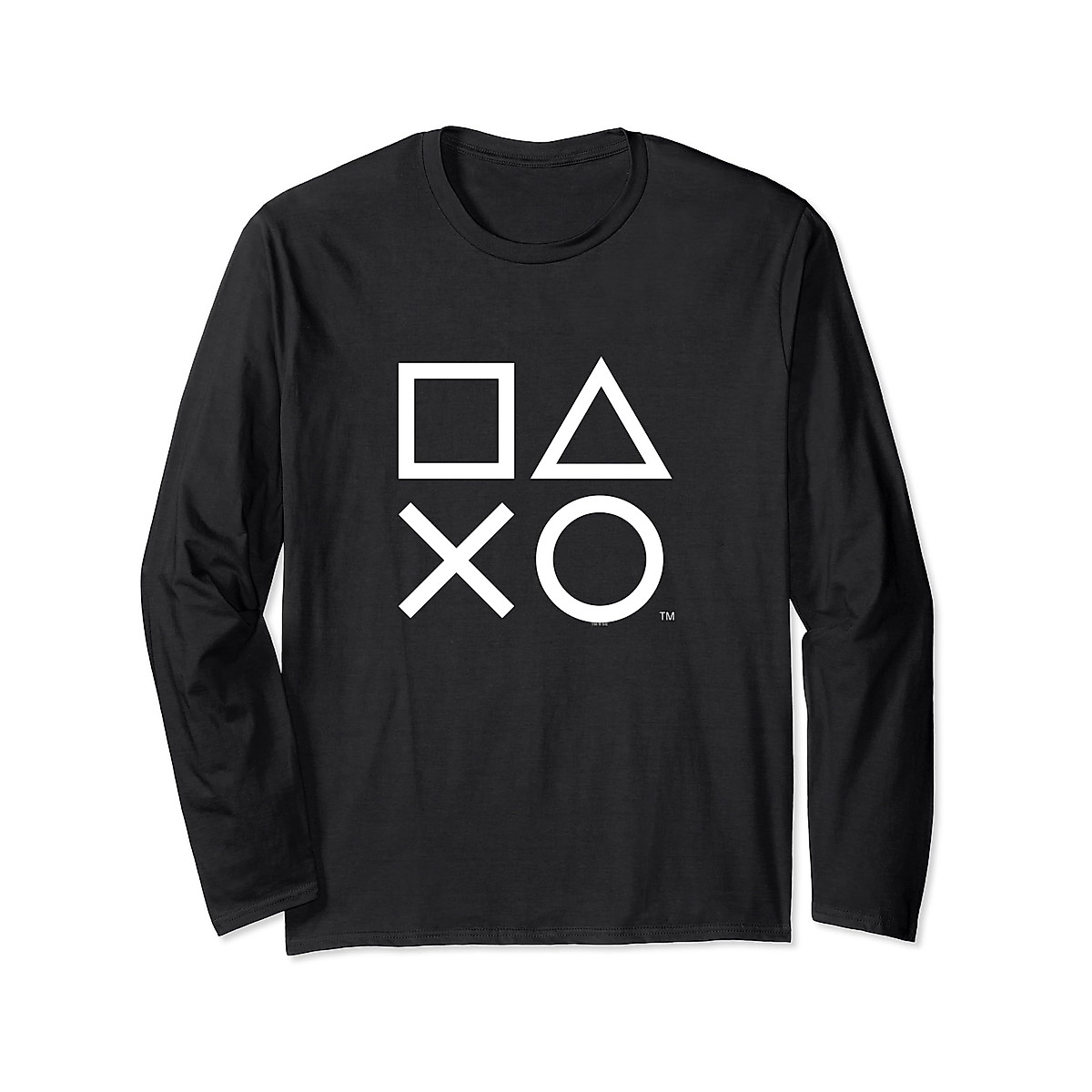 PlayStation PS5 Gamer Controller Icons in Classic White Long Sleeve T-Shirt