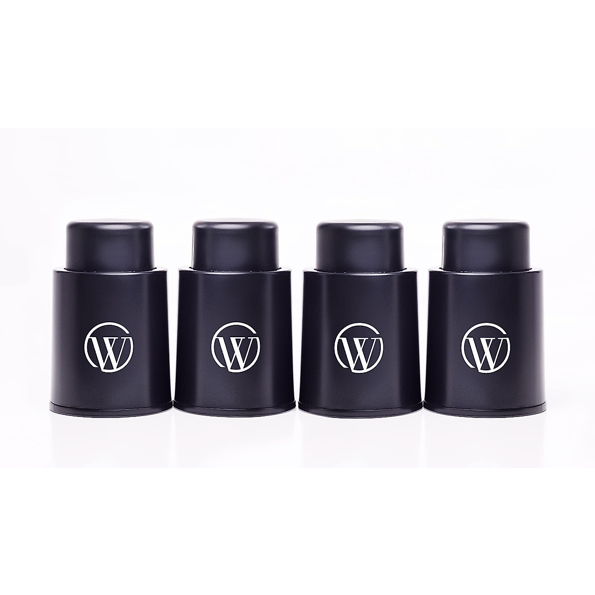 Wine Stoppers for Wine Bottles (4-Pack) - Vacuum Wine Preserver Set - Wine Saver and Sealer for Bottles - Reusable Wine Corks for Glass Bottles - Wine Accessories and Gifts to Keep Wine Fresh