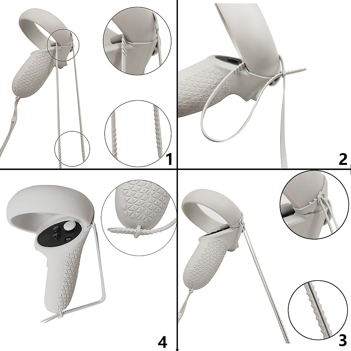 Oculus Quest 2 Protective Cover Set,Oculus Quest 2 Controller Straps,Quest Lens Cover,Lens Protect Cover for Oculus Quest 2,Anti-Throw Sweatproof Handle Protective Sleeve