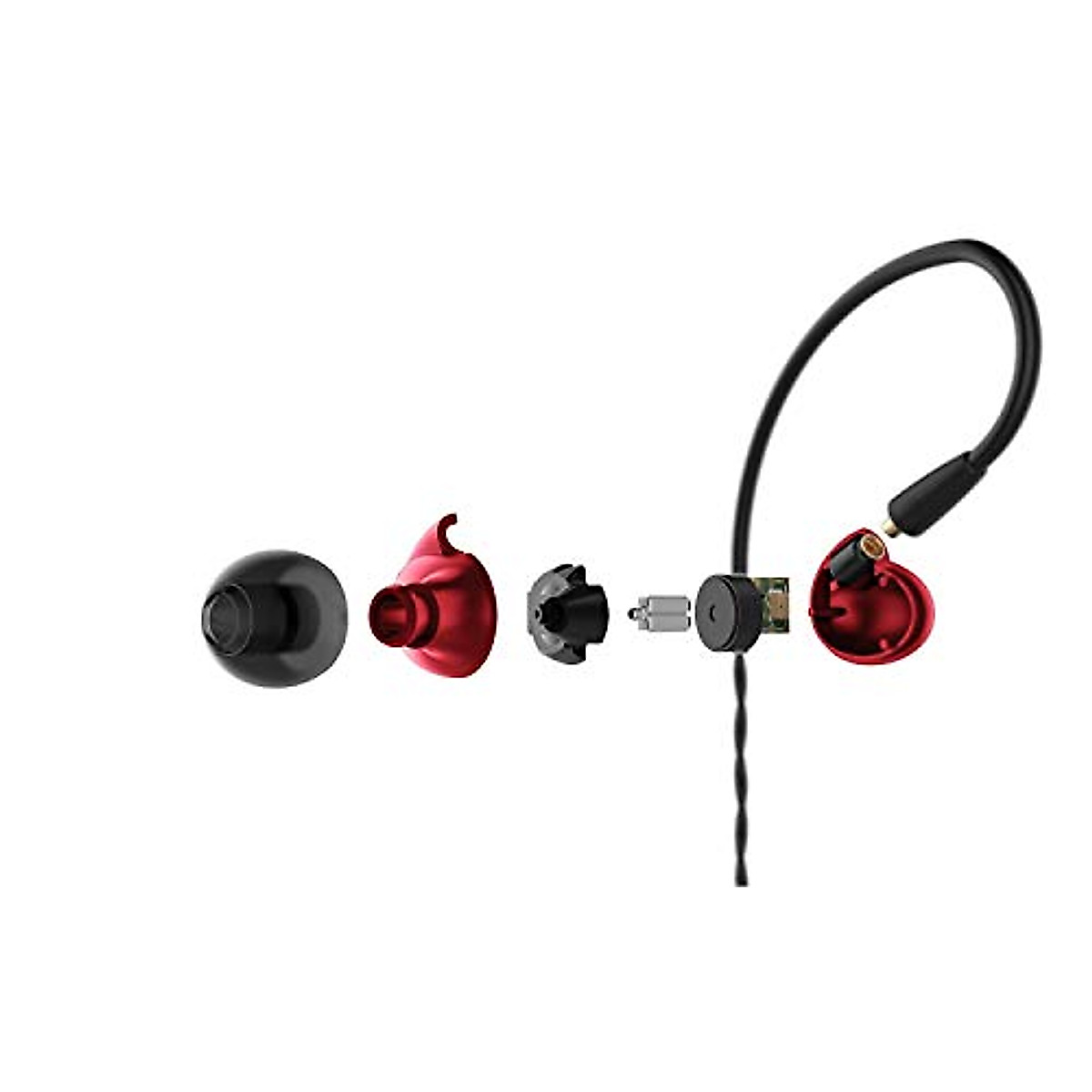 FiiO F9 Best Over The Ear Headphones/Earphones/Earbuds Detachable Cable Design Triple Driver Hybrid in-Ear Monitors with Android Compatible Mic and Remote (Red) ...