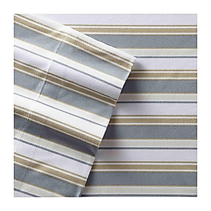 Thermee Micro Flannel Sheet Set, City Stripe, Queen