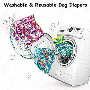 INNSFURR Dog Diapers Female for Heat Cycle Dog Period, Reusable Washable Dog Diapers (Pack of 3), Highly Absorbent with Strong & Flexible Velcro Medium (13”-19” Waist)