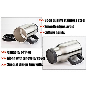 SUSANKEY Motivational Inspired Funny Saying Quotes - Back The F**k Up - I Will Shank You with My Horn - Stainless Steel Travel Mug 14 Oz Coffee/Tea Cup