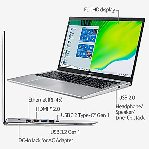 Acer 2023 Newest Aspire 5 15.6" FHD Laptop, 11th Intel Core i3-1115G4 (up to 4.1GHz), 8GB RAM 512GB NVMe SSD, WiFi 6 USB-A&C Webcam HDMI, Windows 11 S