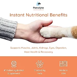 Petralyte Cat Hydration Electrolyte and Cat Joint Supplement | Glucosamine, Chondroitin & MSM for Immunity and Mobility with L-Glutamine, Taurine, Lysine & Prebiotics | for Tuna Lovers | 16 Packets