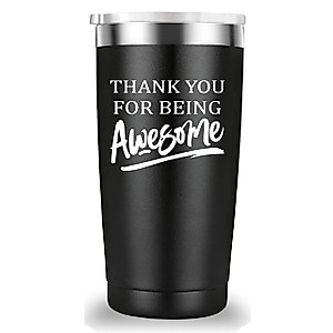 Mamihlap Thank You for Being Awesome Travel Mug Tumbler.Thank You,Inspirational Appreciation Gifts for Men Women Friend.Encouragement Gifts for Coworker Boss Teacher Employee.(20 oz Black)