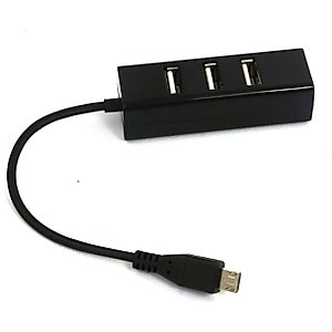 LoveRPi MicroUSB to USB 4 Port Black OTG Hub for Raspberry Pi Zero
