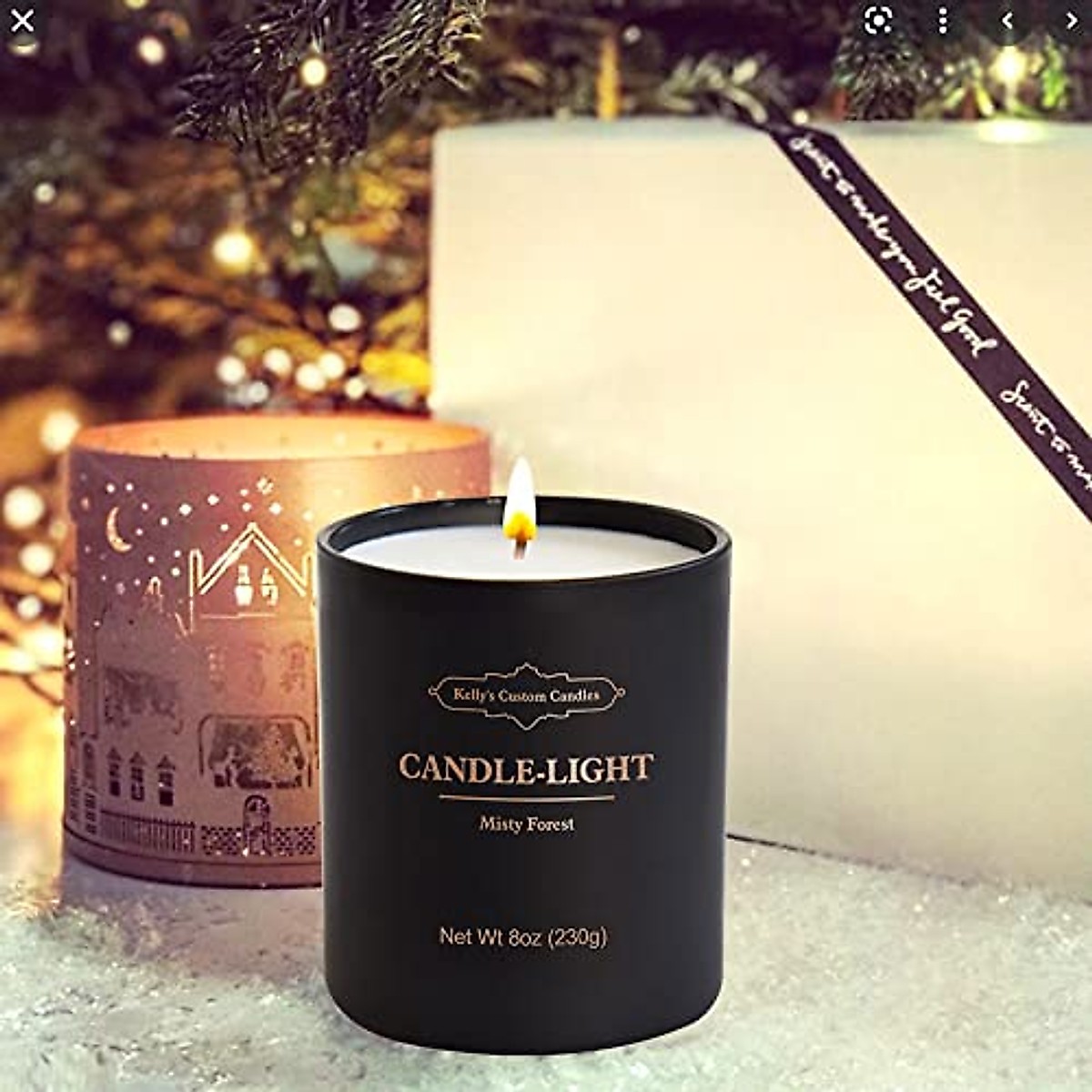 Gifts for Women, Lavender Thyme Candles, Home Scented Candle, 8 oz Fall Soy Candles, Birthday Gifts for Women, Christmas Thanksgiving Gifts for Women, Online Dating Present，Black Gift Box