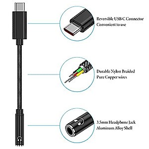 APETOO USB C to 3.5mm Female Adapter for Samsung S23 Ultra,Type-C to Aux Audio Dongle Earphone Adapter for Galaxy S22 Ultra S21 FE S20 Ultra Note 20 10+ A53 Z Flip4 Fold4 Pixel 7 6 5 4 3XL OnePlus 10T
