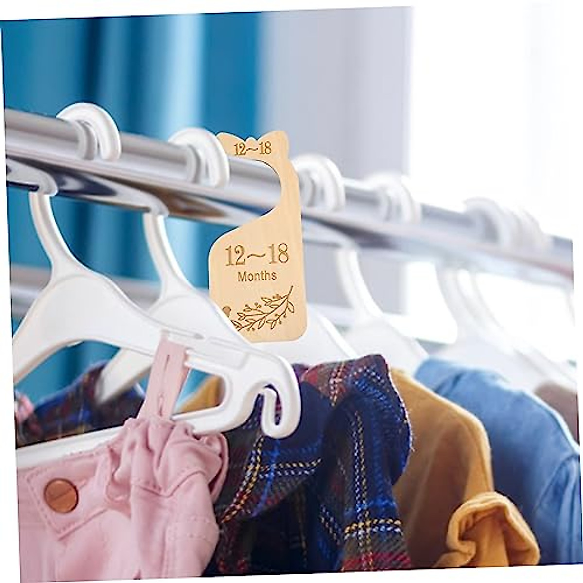 Alasum 7pcs Wooden Divider Baby Outfit Newborn Costume Baby Sets Infant Closet Divider Clothes Size Dividers Baby Clothes Divider Wood Wooden Clothes Divider Closet Size Divider Baby Room