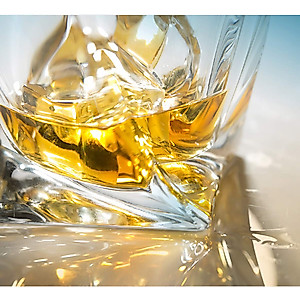 Kingrol 6 Pack Old Fashioned Whiskey Glasses, 10 oz Heavy Base Glasses Tumbler Crystal Glassware Set for Drinking Bourbon, Scotch