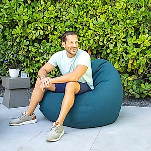 Big Joe Tuft Weatherproof Bean Bag Chair, Lakeshore Intertwist, Weather Resistant UV-Protected Fabric, 3 feet Teardrop