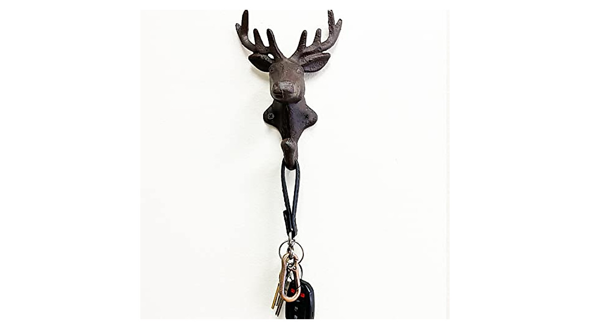 Grace Home Deer Head Hooks - Rustic Wall Hook Set