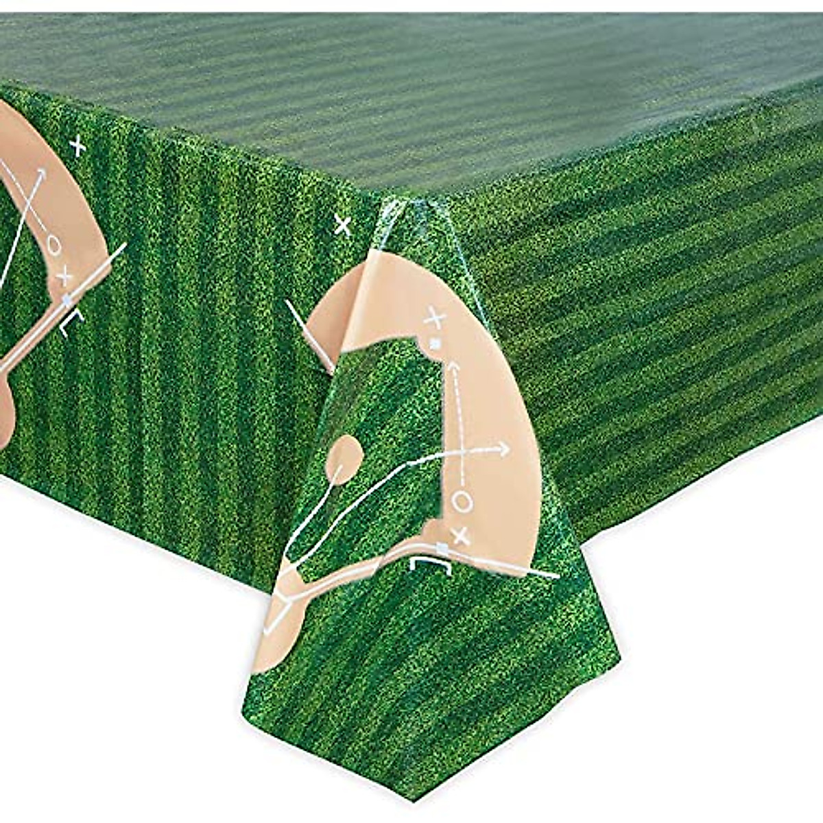 BLUE PANDA Baseball Tablecloth Birthday Party Plastic Table Cover (54 x 108 in, 3 Pack)