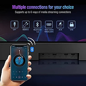 OXS S5 Sound bar for TV with HDMI eARC, Dolby Atmos 3.1.2 Built-in Subwoofer, Center Speaker, Bluetooth & Multi Wired Connection, 5 EQ, 4K HDR Passthrough, 230W, Home Theater Audio Wall Mounted