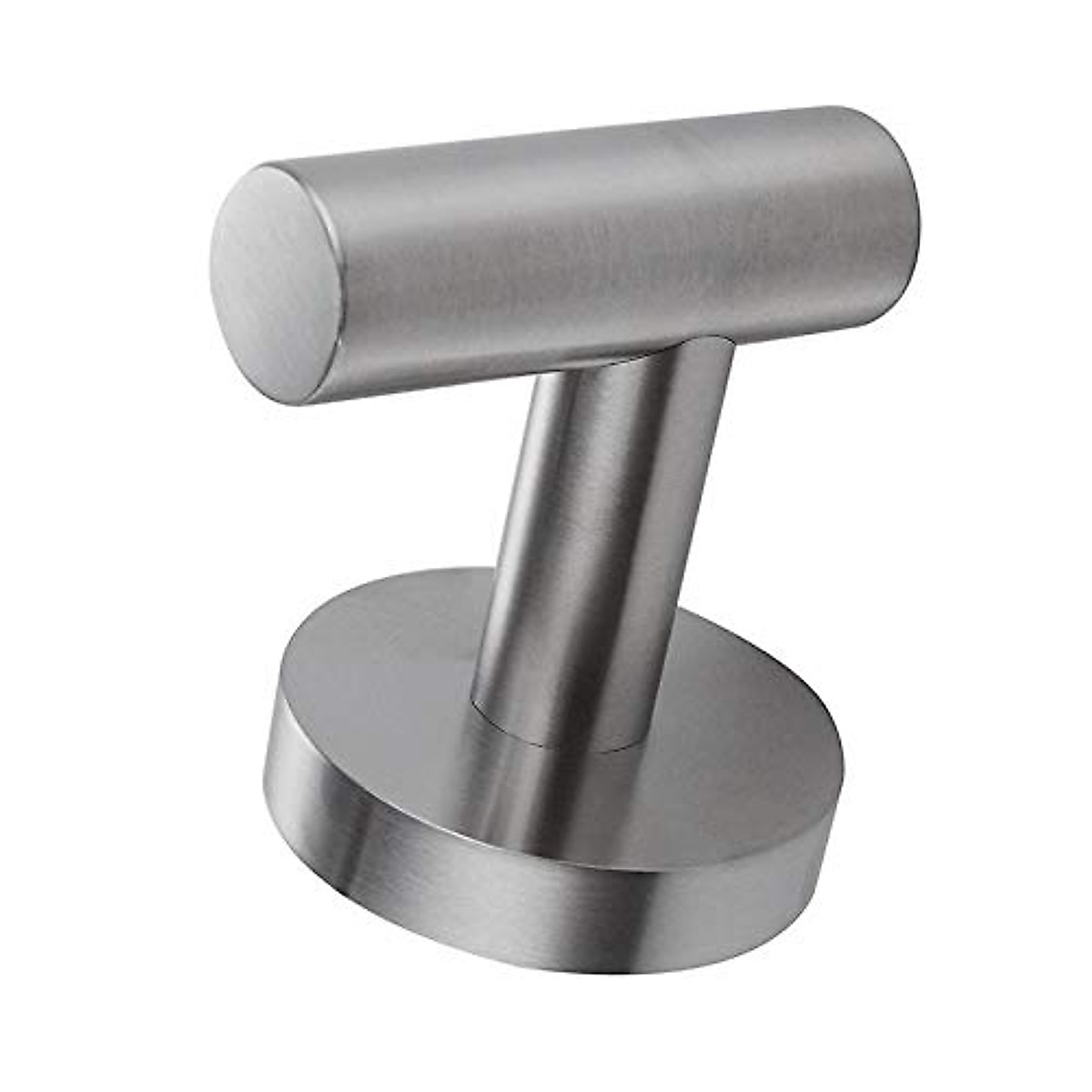 Woooow Modern 304 Stainless Steel Single Prong Round, Wall Robe Hook Brushed Nickel, 4-Pack