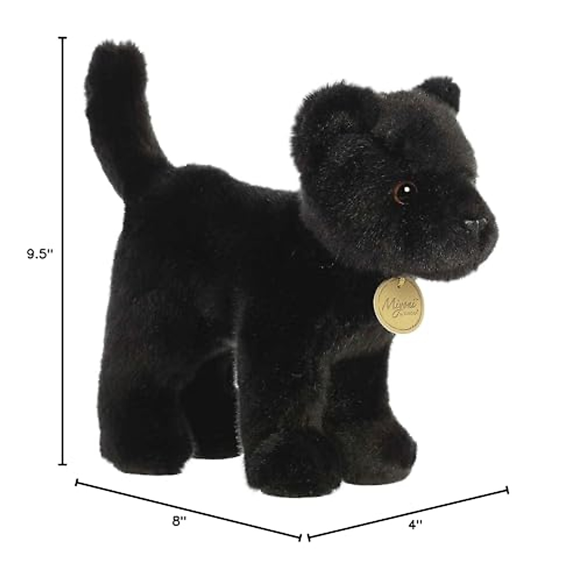 Aurora® Realistic Miyoni® Panther Stuffed Animal - Lifelike Detail - Cherished Companionship - Black 10 Inches