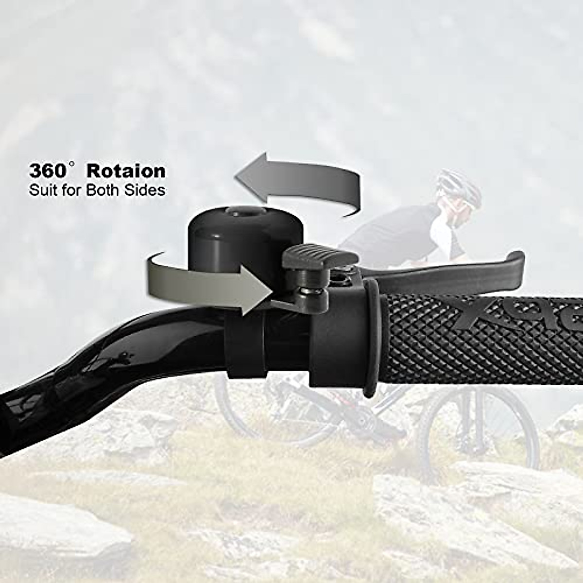 Binudum Bike Bell 2 Pack with Loud Melodious Sound Classic Mini Bicycle Bell for Kids Adults Bike Horn for Road, Mountain Bike for Scooter, MTB, BMX (Black 2 Pcs)