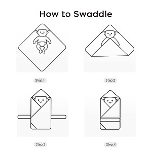 bc babycare Swaddle Blanket,Soft and Comfortable Cotton Fabric Hooded Swaddle Blanket, Adjustable Soothe Belt Blankets