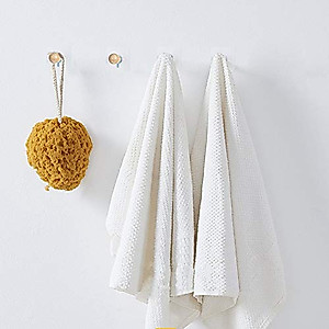 FOTYRIG Adhesive Hat Hooks for Wall Hat Hanger Wall Rack Mounted Coat Hanging Wooden Bathroom Hooks Stick On Door Closet Cabinet Wardrobe Entryway Waterproof OilProof-8 Packs