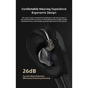 KZ ZEX Earbuds 1 electrostatic + 1 Dynamic Earphone in Ear Monitor Headphone with Detachable Cables Suitable for Audio Engineer, Musician (Rose Gold, Without Mic)