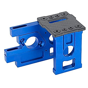 DKKY Aluminum 7075-T6 Motor Mount Set Motor Base Carbon Fiber Differential Cover for 1/8 Sledge 4WD Monster Truck 95076-4 49mm Motor RC Model Car Parts (Blue)