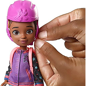 Mattel Karma’s World Roller Skating Mattel Karma Doll with Dog Figure, Set Includes Collectible Record & Accessories