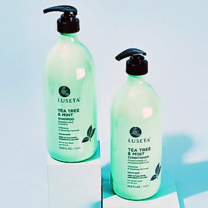 Luseta Tea Tree and Mint Shampoo Cleansing for All Hair Types Nourish Scalp 33.8 Oz